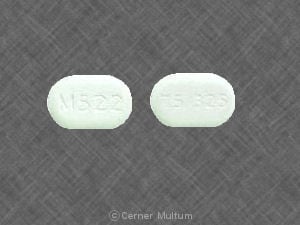 Pill Finder 7.5 325 M522 White Elliptical Oval Medicine